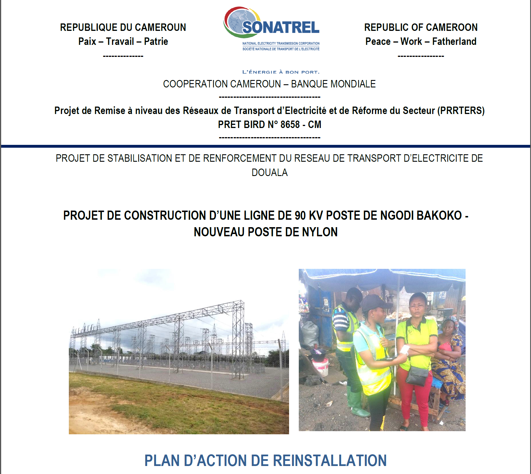 Plan d’action de réinstallation de la ligne Ngodi Bakoko-nylon – MINEE