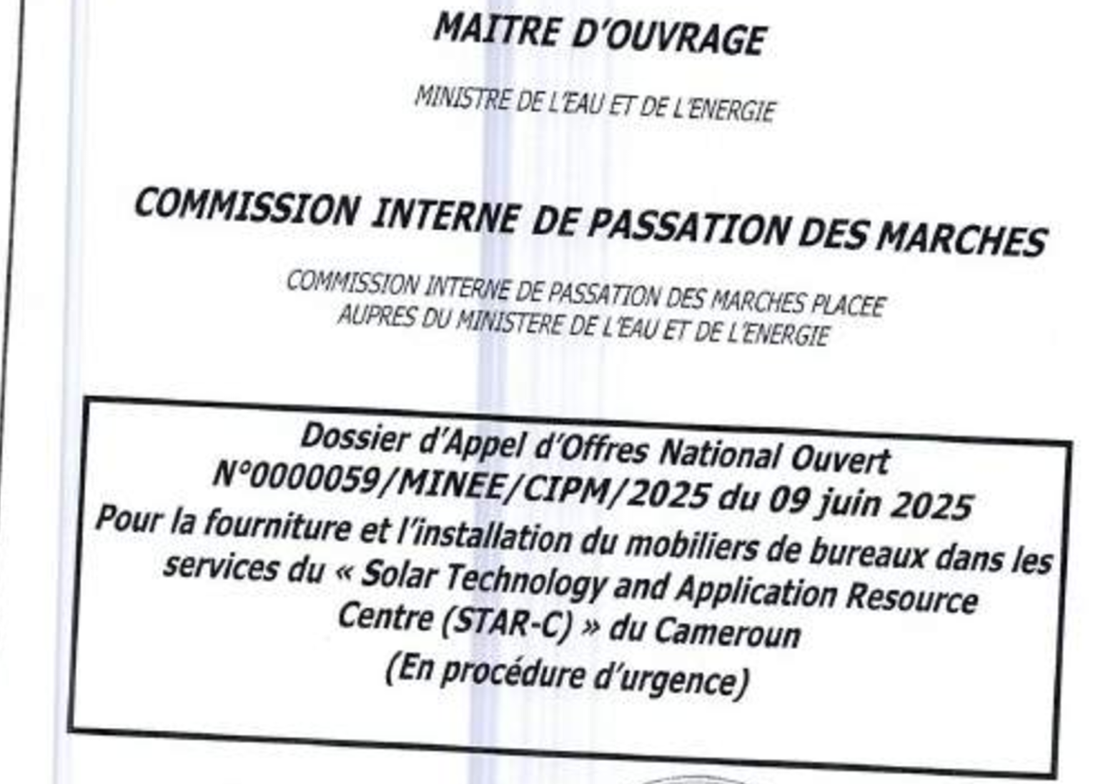 DAO N°0000059/MINEE/CIPM/2025 – MINEE